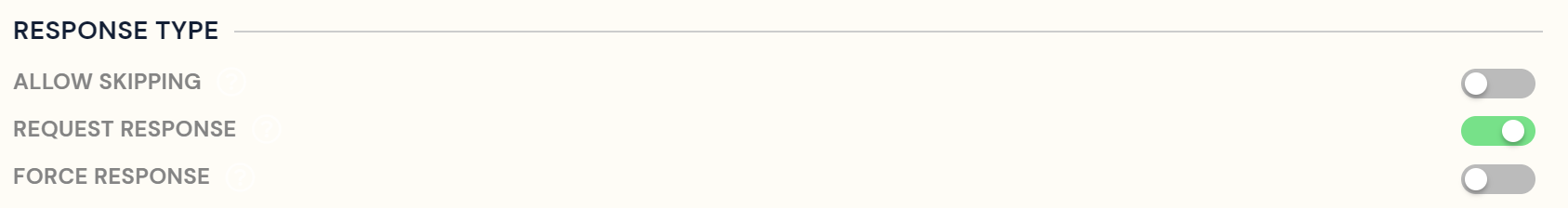 Different response types